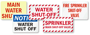 Water Valve Sign - Safety Signs, SKU: K-9688