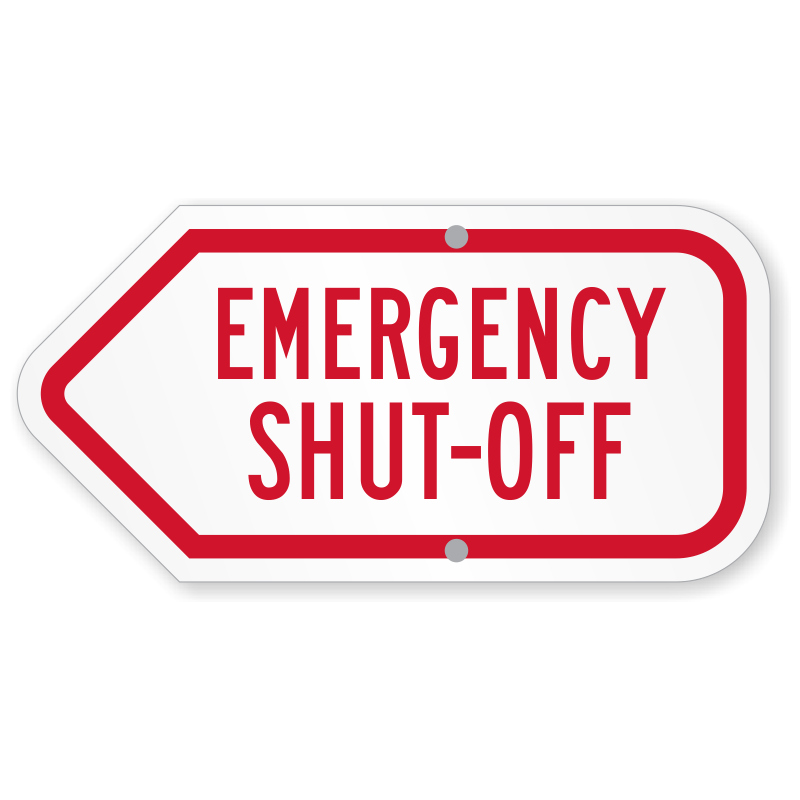 Emergency Shut-Off Sign, SKU: K2-4942