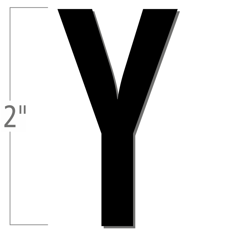 2 inch Die-Cut Magnetic Letter - Y, Black, SKU - NL-MG-2-BK-Y