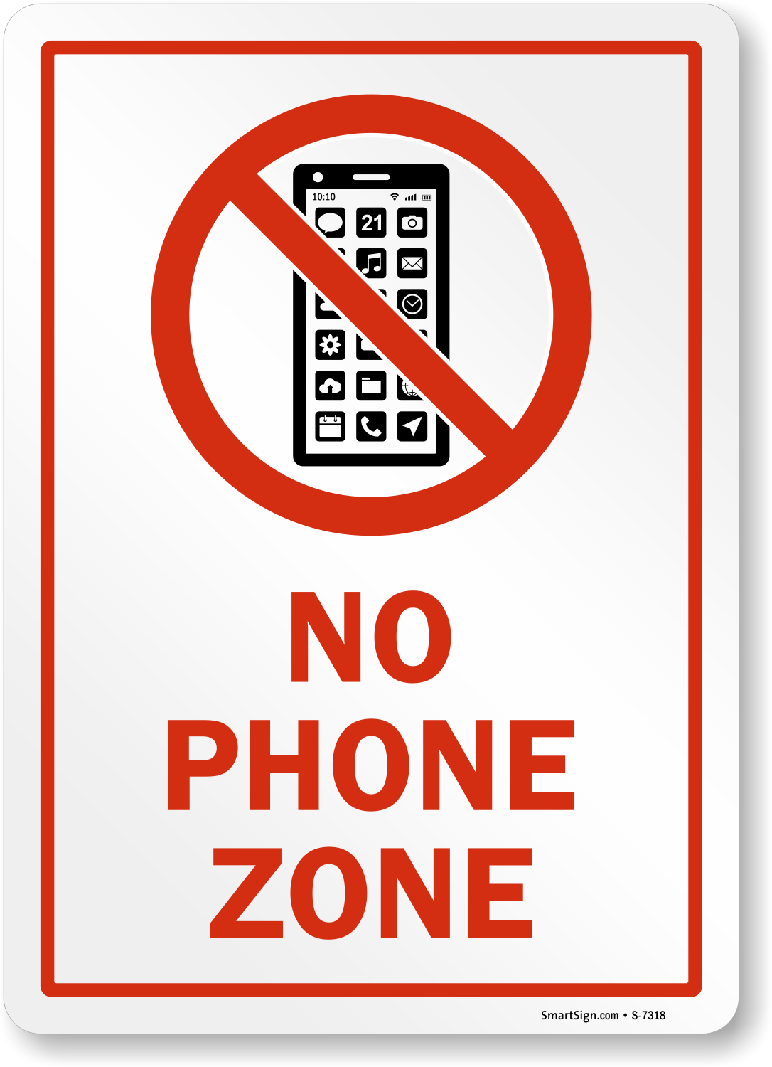 No Phone Zone With Graphic Sign No Cell Phone Sign Online SKU S 7318