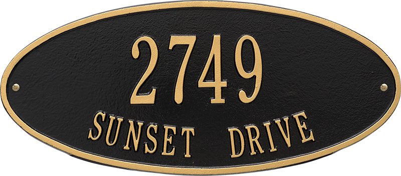 Madison Oval Standard Wall Plaque, Two Lines Signs