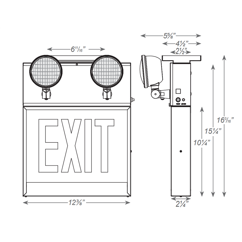 Chicago Approved All LED Stair Sign & Emergency Steel Combo, SKU - EXIT ...