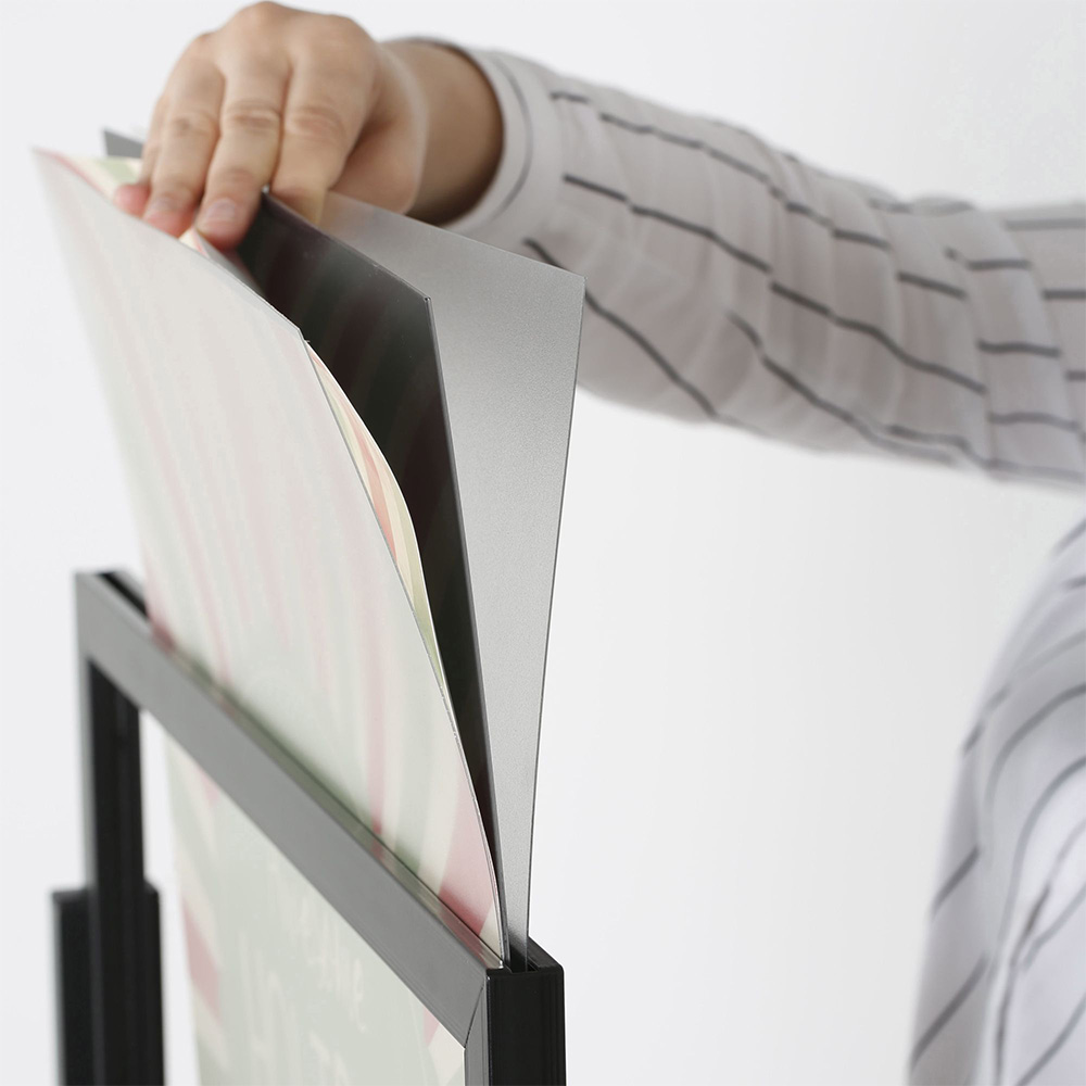 Custom Raised Slide In Infoboard Single Tier Double Sided Floor Sign ...