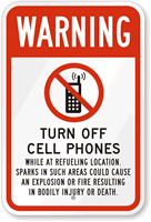 Warning Sign - Turn Off Cellular Phones Sign Online, SKU: K-7303