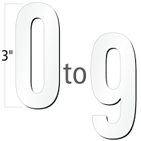 3 inch Die-Cut Magnetic Number Kit, In 4 Color Options Signs, SKU: NL ...