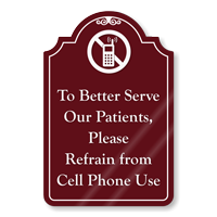 Refrain From Cell Phone Use ShowCase Sign, SKU: SE-7045