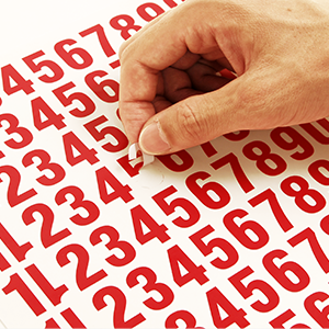Die Cut Assorted Numbers Label Sheet, SKU: NL-2.0-NUMB